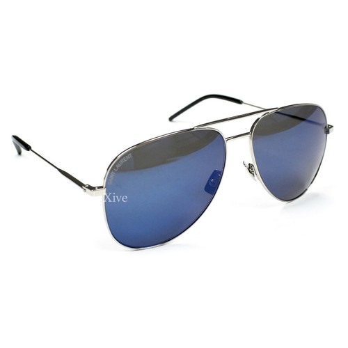 NWT $450 Saint Laurent Paris YSL Classic SL 11 Aviator Sunglasses Blue ...