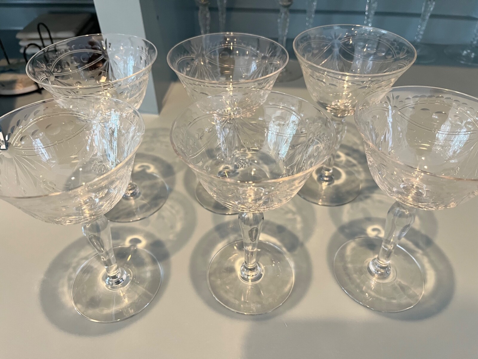 Set of 6 Seneca Champagne Coupes Glasses Vintage Crystal | eBay