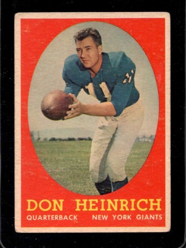 1958 TOPPS #83 DON HEINRICH VG+ NY GIANTS *SBA9512 | eBay