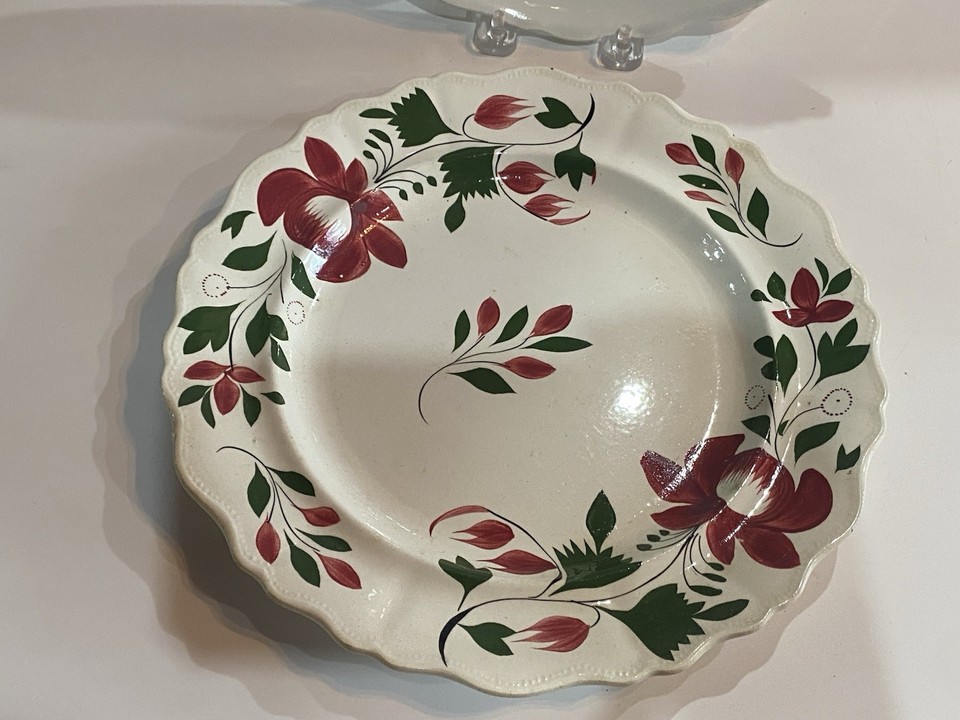 Staffordshire Early Adams Rose 4 Large Dinner Plates Ca. 1830’s | eBay