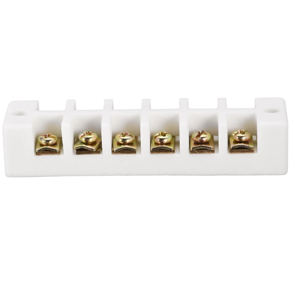 Porcelain Ceramic Terminal Block 6 Way High Temperature 96.5x23x20mm ...