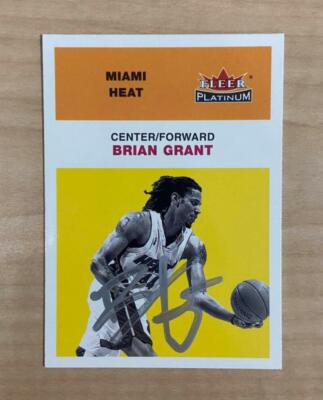 BRIAN GRANT MIAMI HEAT SIGNED AUTOGRAPHED 01-02 FLEER PLATINUM CARD #66 ...