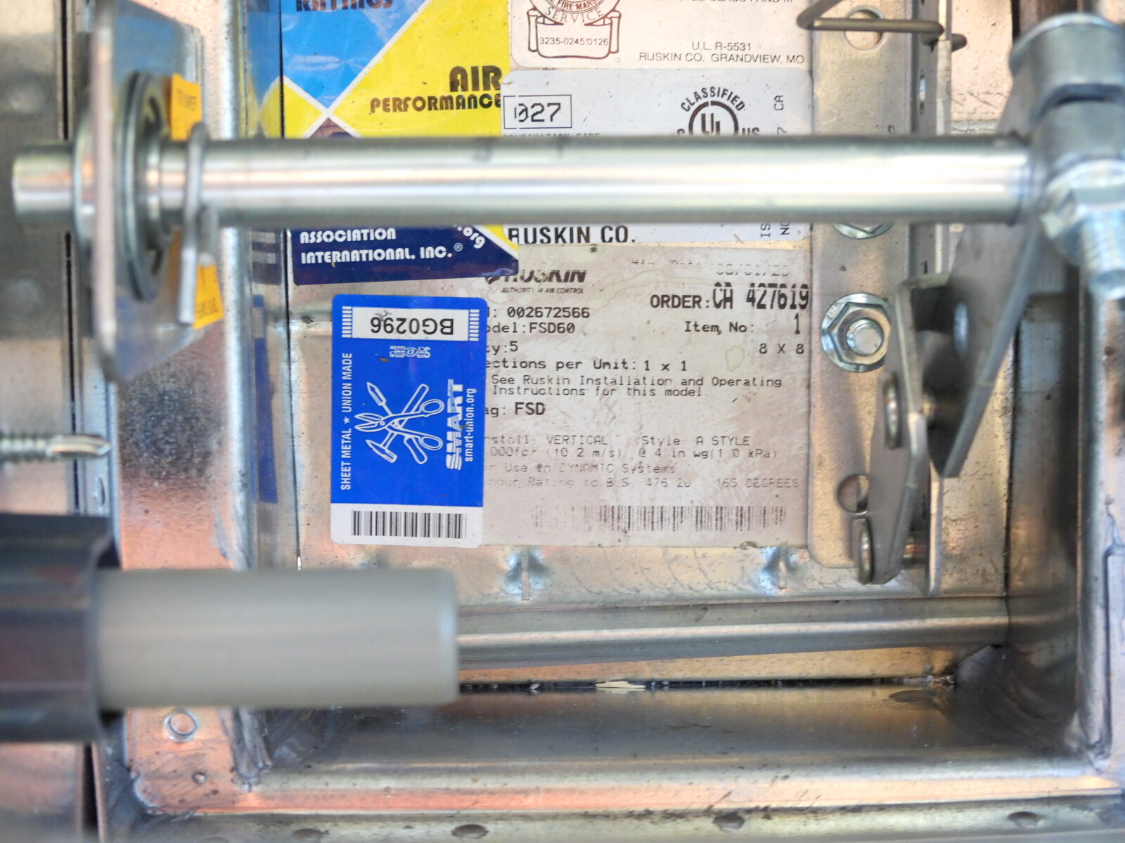 Ruskin Combination Fire And Smoke Detector FSD60 8x8x22 | eBay