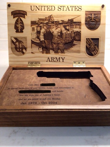 Armed Forces Veteran Retired 1911 Presentation Display Case Colt Sig ...