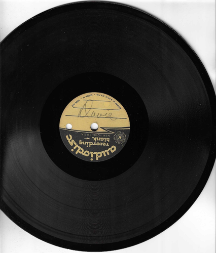 AUDIODISC RECORDING BLANK - WHO IS IT ? - ONE OF A KIND 1940s RARE 10 ...