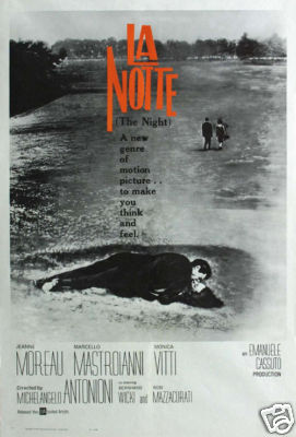 La notte Marcello Mastroianni J. Moreau movie poster print #6 | eBay
