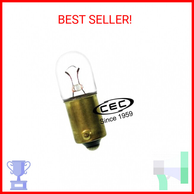 CEC Industries 755 Light Bulb, 6.3V, 0.945W, T-3.25 Shape, BA9s ...