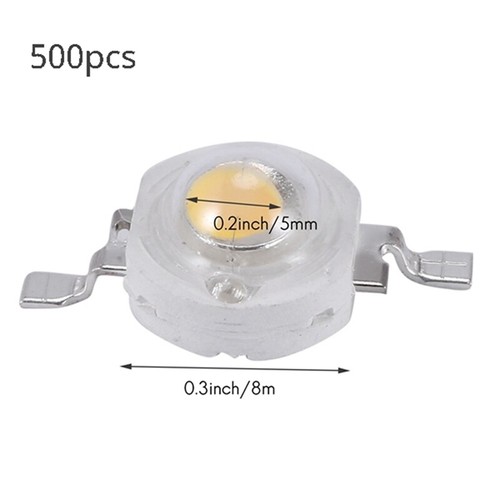 500pcs Powerful 2-Pin 3W Warm White LED Bead Spotlight 100-1104058- | eBay