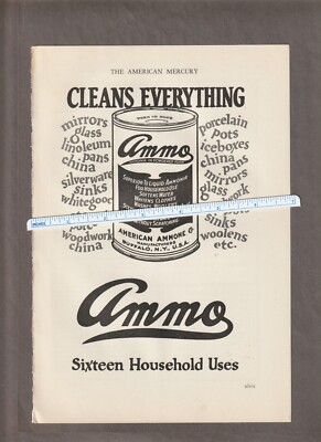Vintage 1925 AMMO Powdered AMMONIA Magazine AD~AMERICAN AMMONE, Buffalo ...