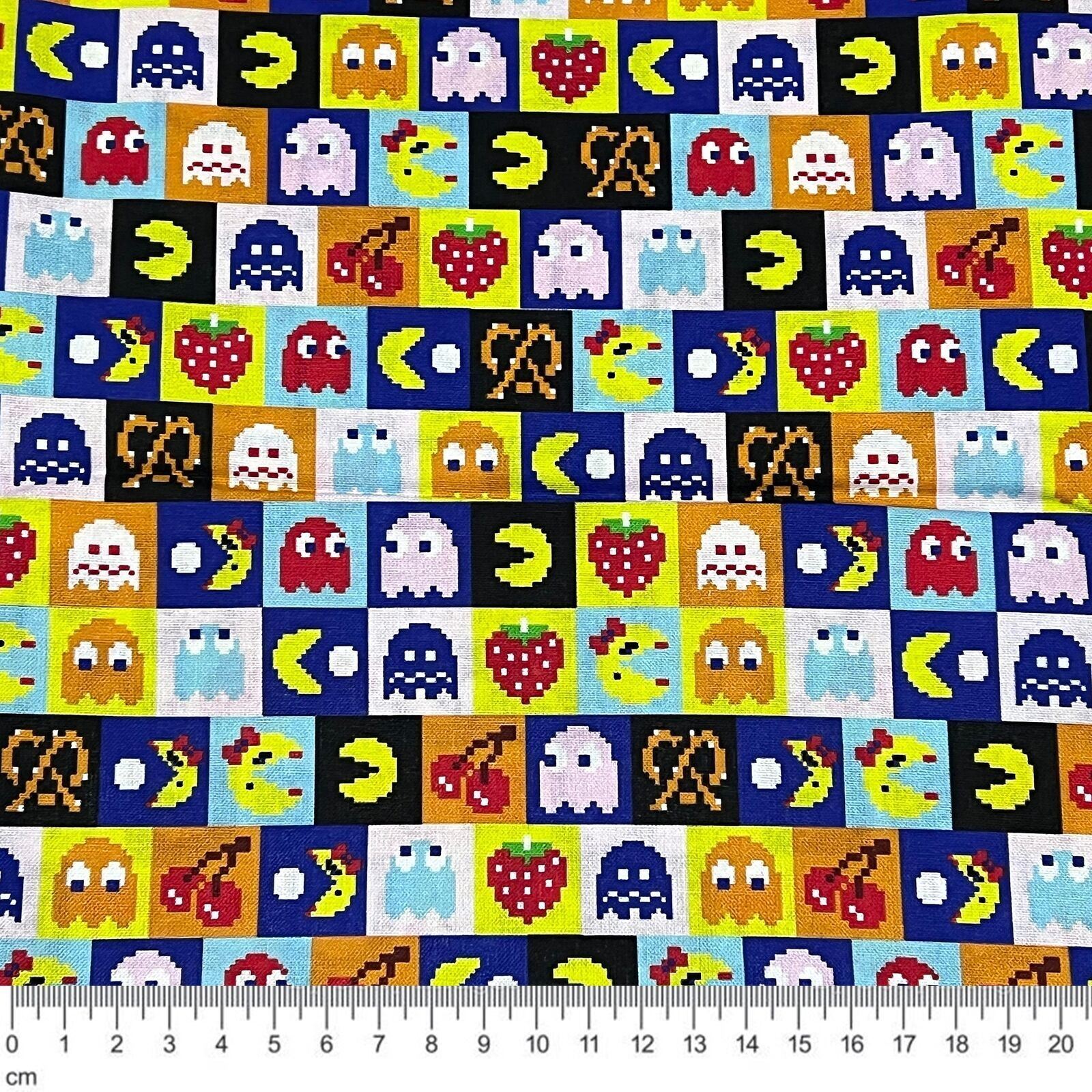 LC2417 PACMAN blocks Woven Cotton | eBay