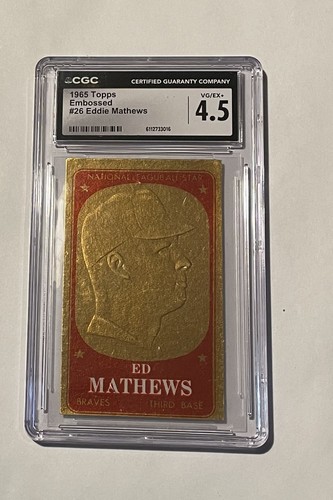 1965 Topps Embossed Eddie Matthews #26 CGC Graded 4.5 VG/EX + | eBay