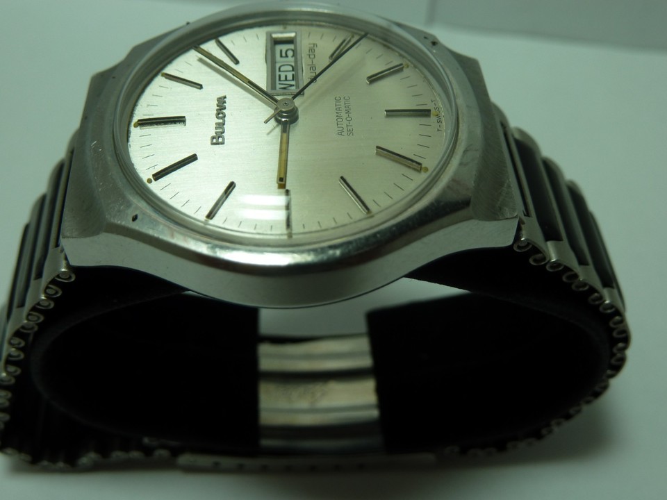 MEN'S VINTAGE BULOVA N7 AUTOMATIC SET-O-MATIC DUAL- DAY QUICK SET WATCH ...