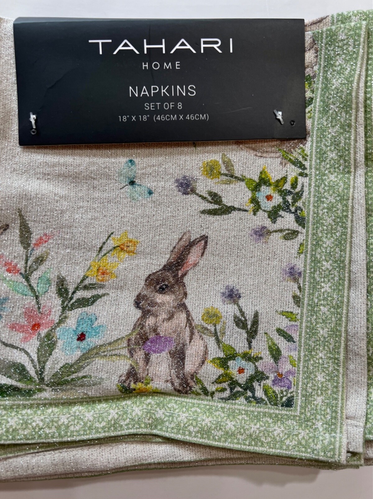 Set of 8 Tahari Home Dinner Cloth Napkins 18”x18” Easter Holiday NWT | eBay