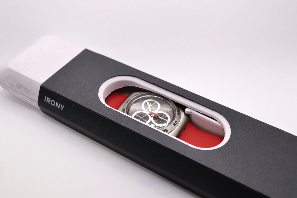 New Limited Swiss Swatch IRONY CRIMSON CARBONIC RED YVS524 43MM Red ...