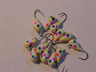 12 NEW 4mm WONDER BREAD TUNGSTEN JIGS SIZE 12 HOOKS ICE FISHING SUPER ...