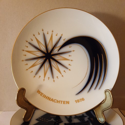 KPM Berlin weihnachtsteller 1976, 79, 80 Jahre Goldkante begrenzte ...