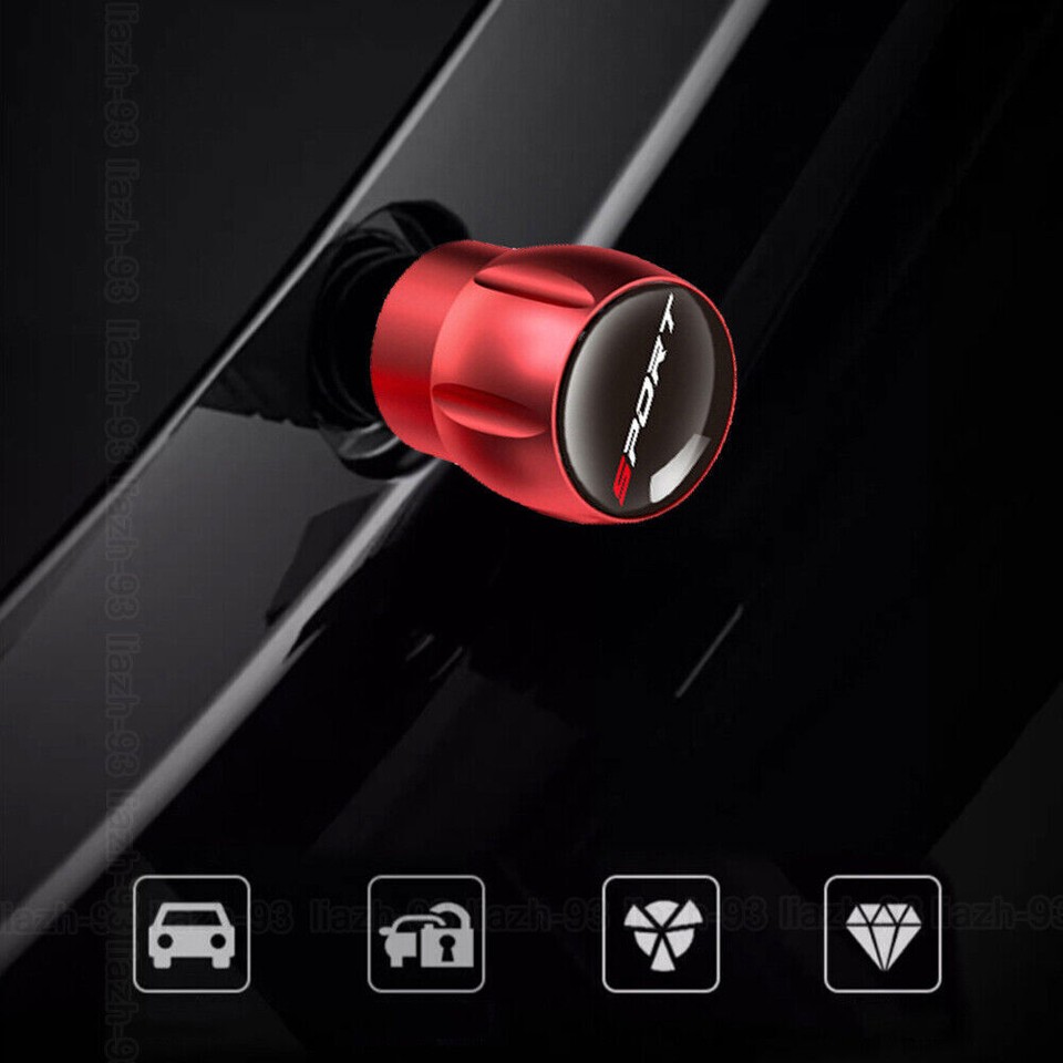 Red Sport Logo Cap Car Wheel Tire Valve Dust Stem Air Cap Cover Car ...