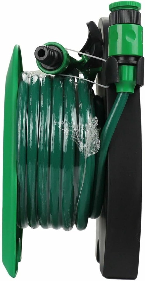 Watering Gun Mini Portable Garden Hose Reel with 10m PVC Hose and 7 ...