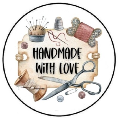HANDMADE WITH LOVE SMALL BUSINESS ENVELOPE SEALS LABELS STICKERS PARTY ...