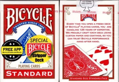 Bicycle Stripper Deck Playing Cards (Red) | eBay