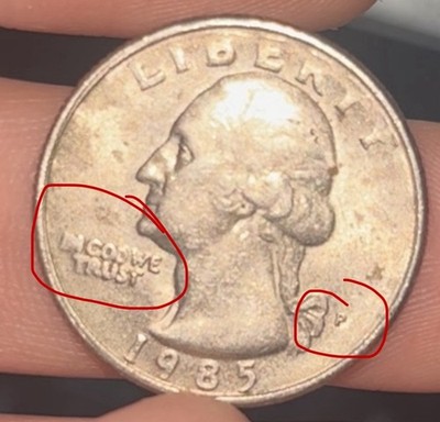 1985 p Washington Quarter with Filled in Mint Mark and Liberty Error | eBay