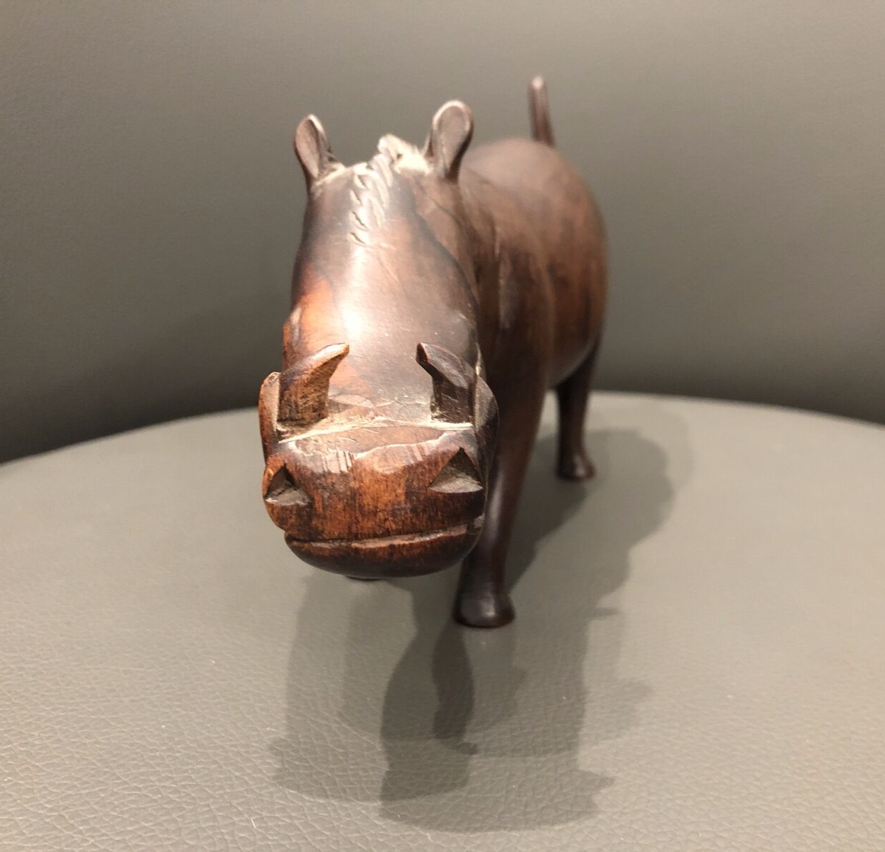 Vtg African Carved Wood Wild Boar Figurine Warthog Folk Art Animal ...