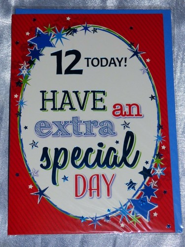 12th BIRTHDAY CARD TWELFTH TWELVE YEAR OLD CUTE BOY GIRL AGE 12 YEAR ...