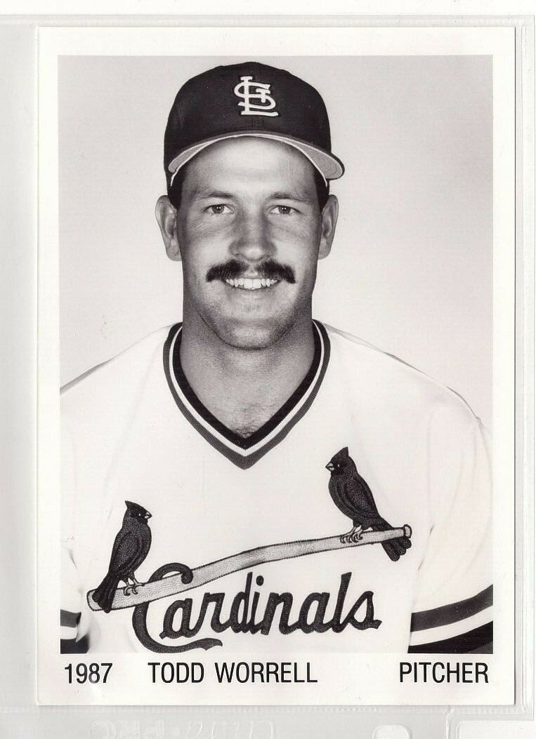 TODD WORRELL GENUINE ORIGINAL 1987 ST. LOUIS CARDINALS TEAM ISSUE 5x7 ...