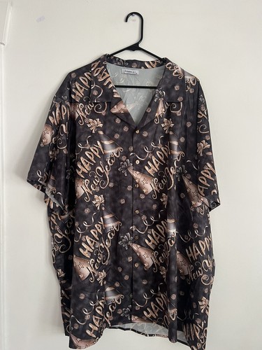Hawalili Men's Short Sleeve Button Up Hawaiian Shirt Size 4XL HAPPY NEW ...
