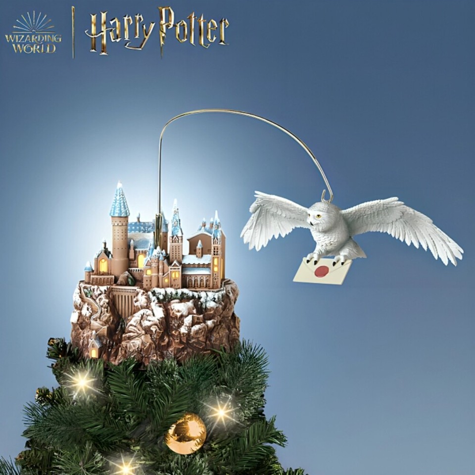 The Bradford Exchange HARRY POTTER HEDWIG Over HOGWARTS Illuminated ...