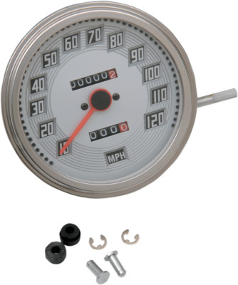 DRAG SPECIALTIES 5" MPH FL-Style 2:1 Speedometer with Tach Billet Look ...