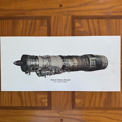Laminated Poster of TF30–P-1 Turbofan Pratt & Whitney Aircraft Jet ...