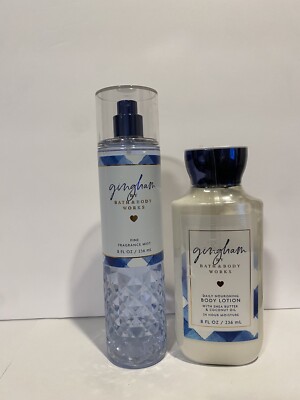 Bath And Body Works Gingham Body Mist & Body Lotion Set 8oz | eBay