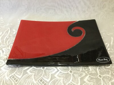 Maori Boy Symbolic Art Glass Plate New Zealand New Beginning Koru Furl ...