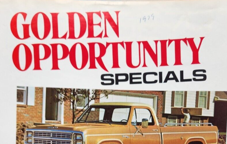 1979 Dodge Trucks Golden Opportunity Sales Salesman Showroom Brochure ...