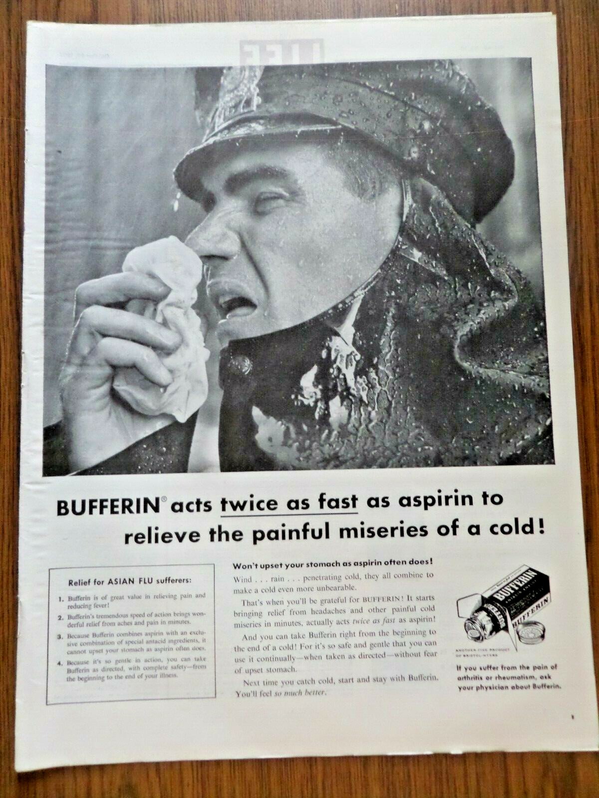 1957 Bufferin Ad Cop Policeman | eBay