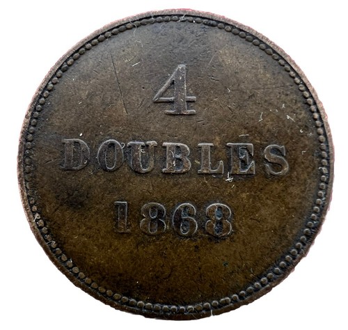 1868 Guernsey 4 Doubles Coin KM#5 5.36gr L8681 | eBay