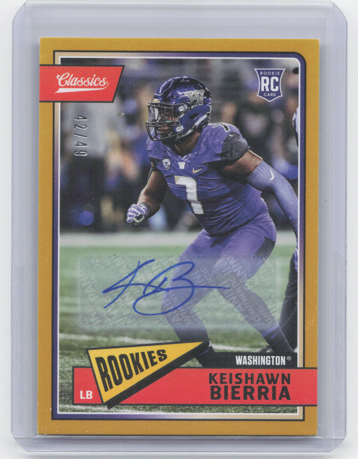 2018 Panini Classics #283 Keishawn Bierria Significant Signatures Gold ...