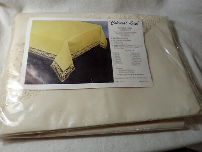 Vintage Colonial Lace Durable Press Tablecloth 72 inch Round (R198) | eBay
