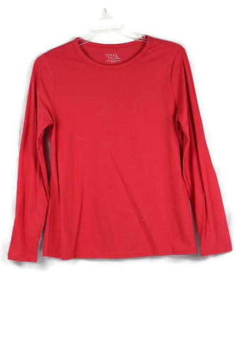 Time and True Red Women's Long Sleeve Top Shirt Pullover Large 034 | eBay
