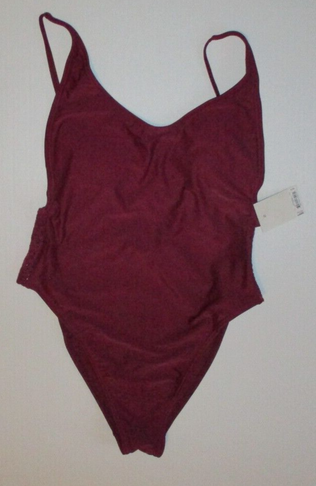 So Burgundy Swimsuit Juniors L NWT 1 Pc Bathing Suit Swimwear | eBay