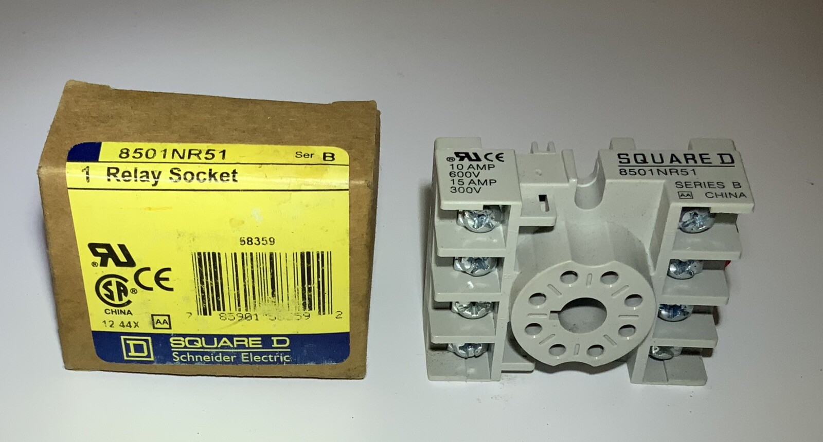 🔥 Square D 8501NR51 Relay Socket - Series B 10A 15A 600V 300V | eBay