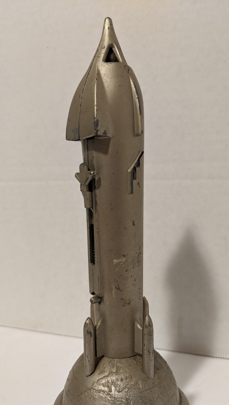 VINTAGE SATELLITE COIN BANK ROCKET SHIP MECHANICAL ACTION SPACE SHIP ...