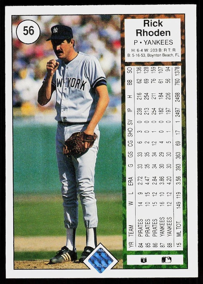 1989 Upper Deck Rick Rhoden New York Yankees #56 | eBay