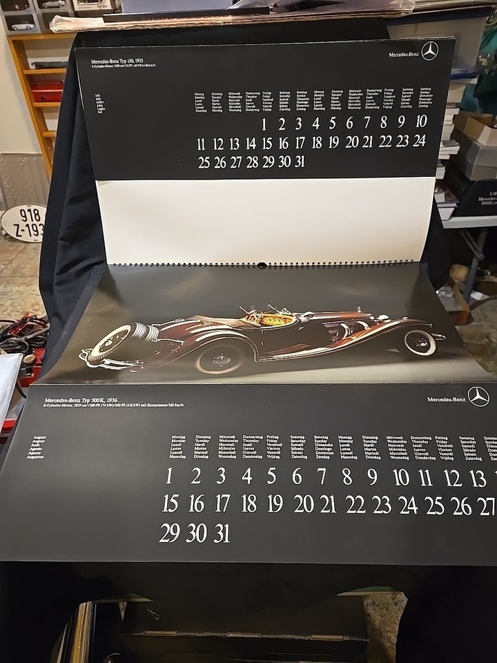 Vintage OEM 1983 Mercedes-Benz Calendar large 19"x11" loaded w/ vintage ...