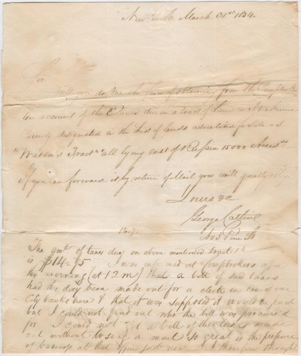 George Catlin SIGNED AUTOGRAPH Letter Western Artist American Indian ...