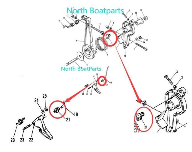 Swivel Bushing for Mercury Mariner Outboard jet Throttle Lever Linkage ...