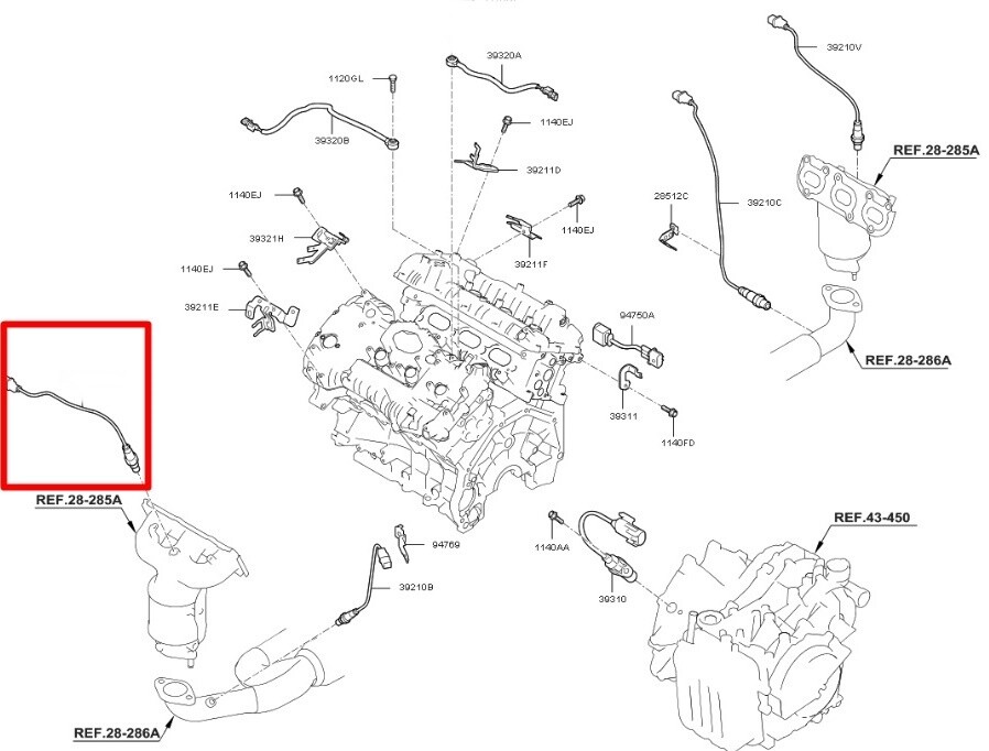 OEM Front Right Upper Oxygen Sensor KIA Sorento 3.3L 2017-2019 ...