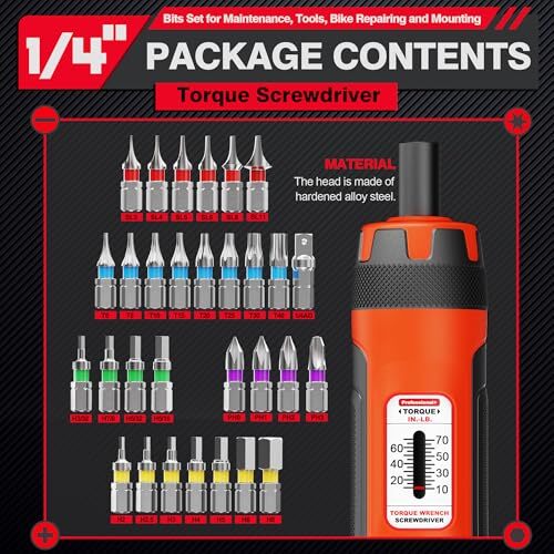1/4" Drive Torque Screwdriver Wrench Set, 10-70 in.-lb., 31 Pieces Torque | eBay