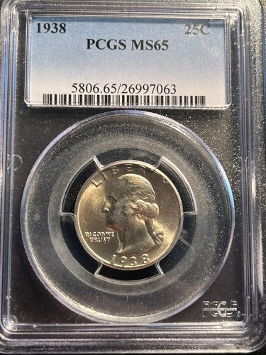 1938 Washington Quarter PCGS MS65 Bright White Sharp Strike | eBay